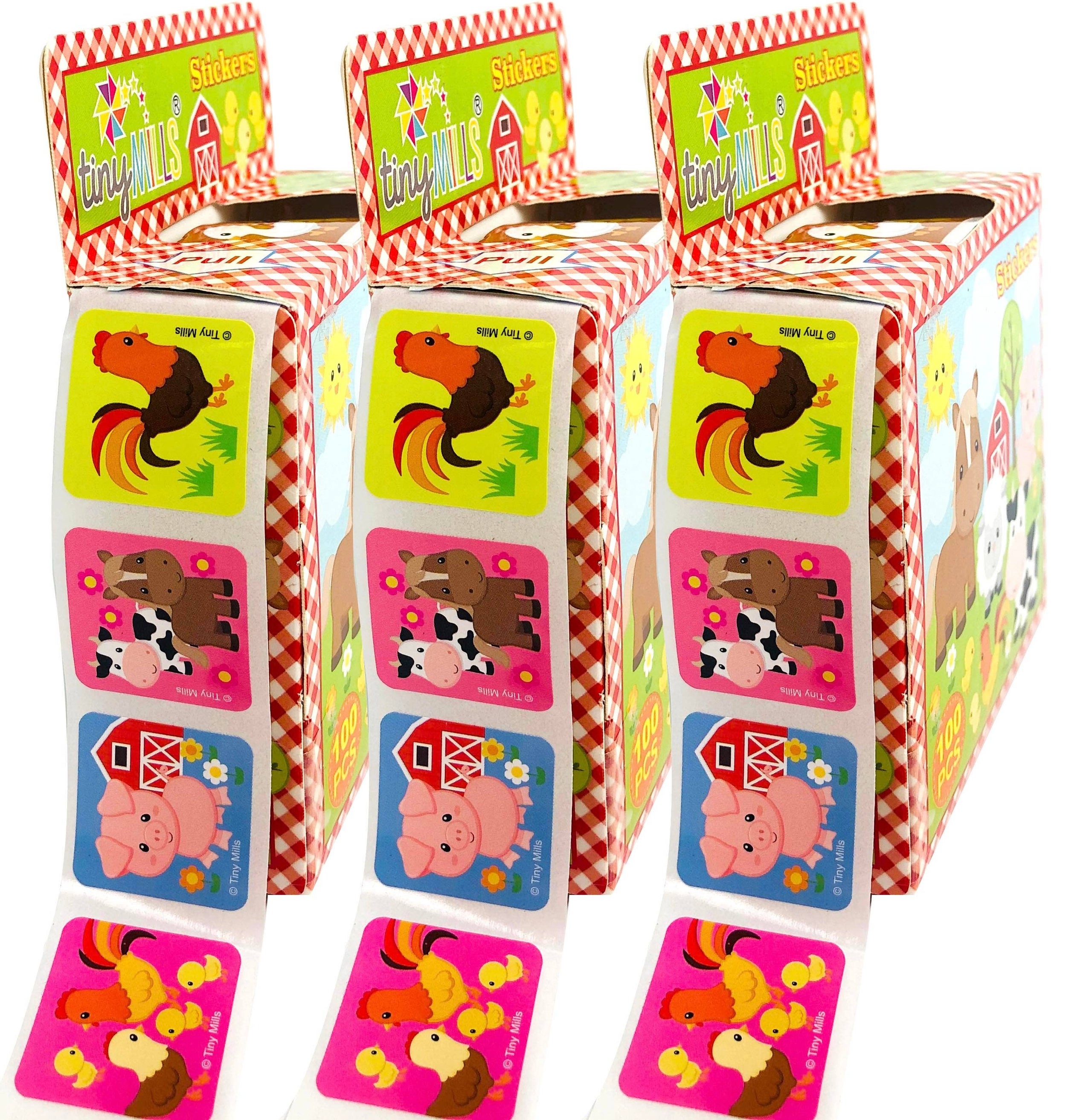 Farm Stickers 100 Stickers/Dispenser | Yellow Tulip Design