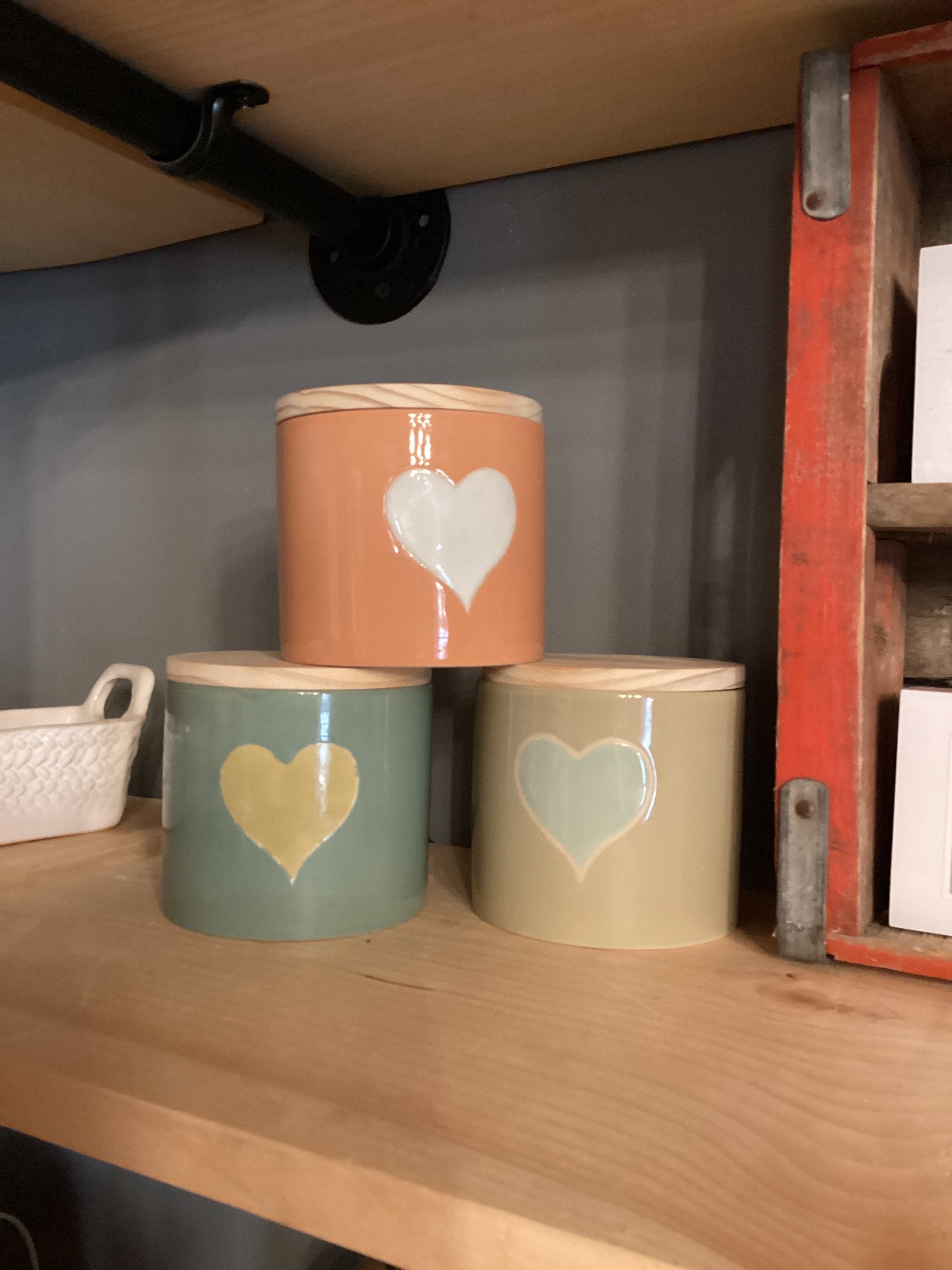 Heart Canister | Yellow Tulip Design