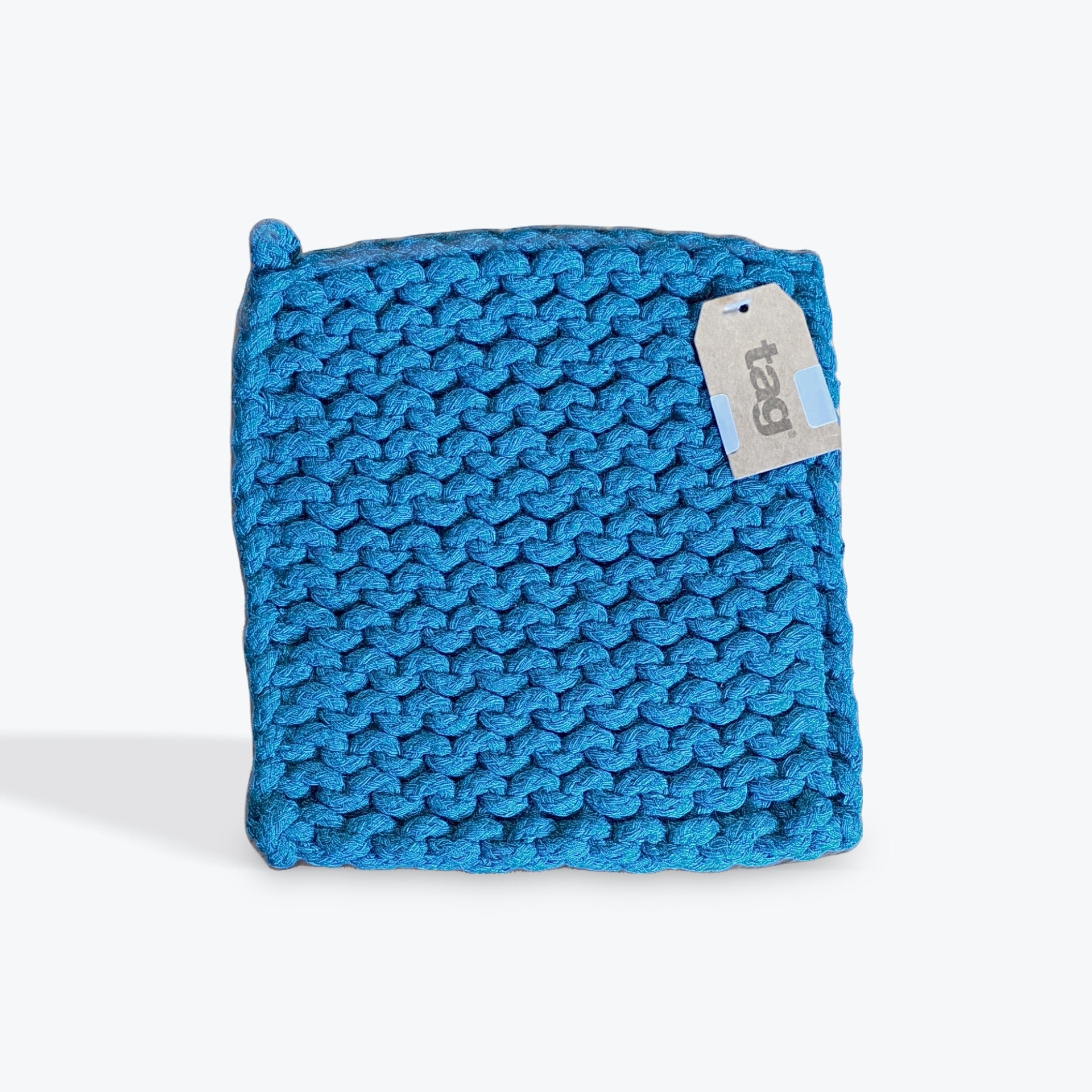 Turquoise Crochet Trivet | Yellow Tulip Design